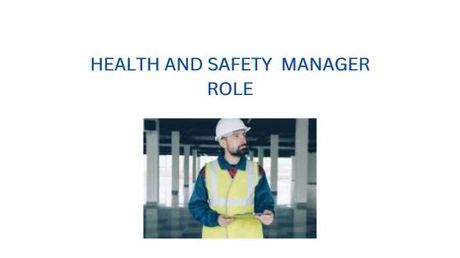 Health and Safety manager role Germany